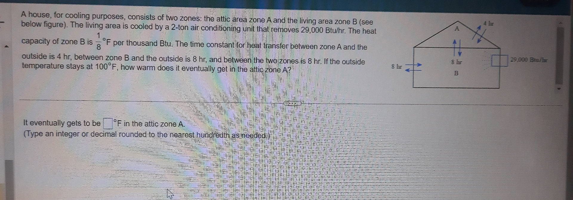 Solved A house, for cooling purposes, consists of two zones: | Chegg.com
