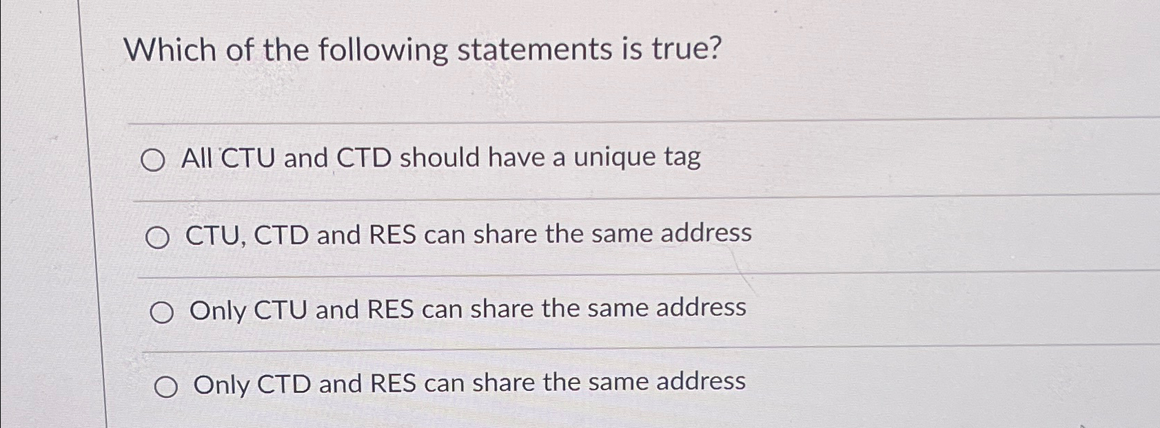 Solved Which of the following statements is true?All CTU and | Chegg.com
