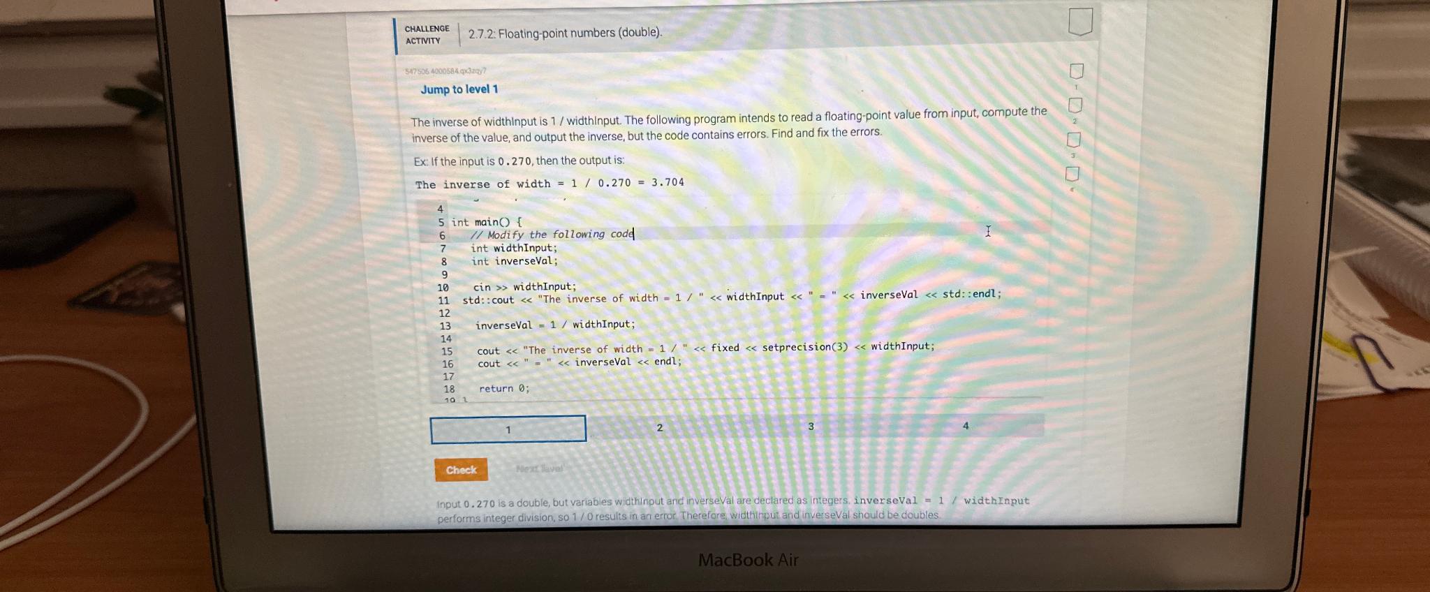 Solved CHALLENGEACTIVITY2.7.2: Floating-point numbers | Chegg.com