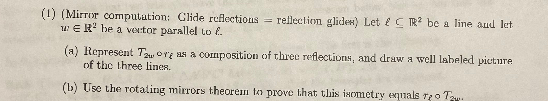 Solved (1) (Mirror computation: Glide reflections = | Chegg.com