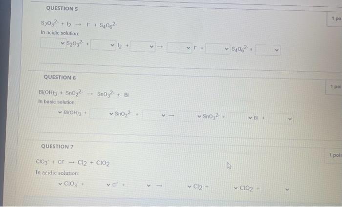 Solved Balance tbe following redox equations by the ion | Chegg.com