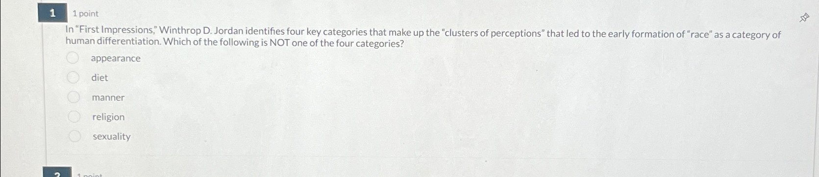Solved 11 ﻿pointIn "First Impressions," Winthrop D. ﻿Jordan | Chegg.com