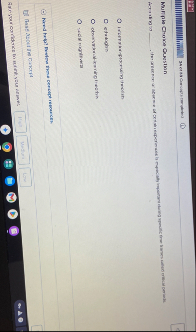 Solved Misi24 ﻿of 33 ﻿Concepts completedMultiple Choice | Chegg.com