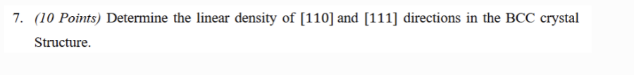 Solved 7. (10 ﻿Points) ﻿Determine the linear density of | Chegg.com
