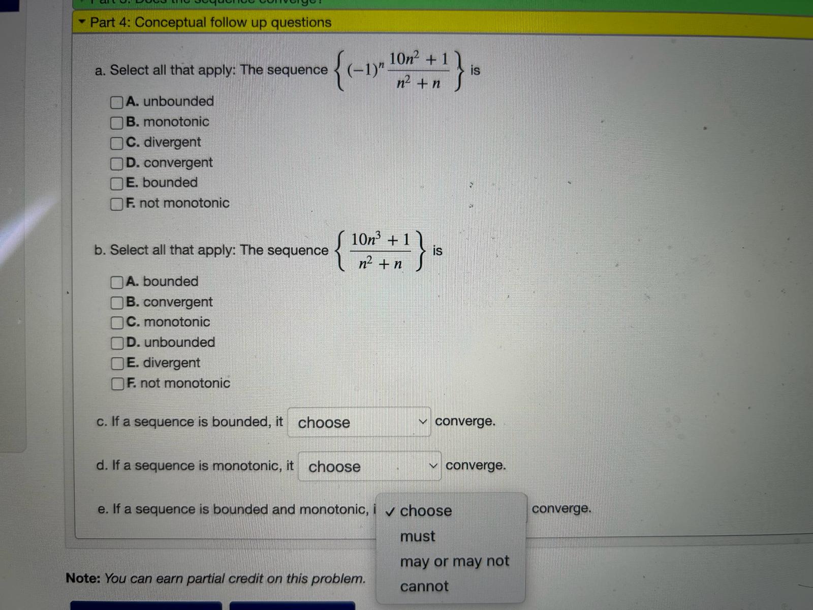 Solved Part 4: Conceptual follow up questionsa. ﻿Select all | Chegg.com