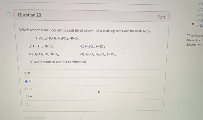 Solved Question 20 5 pts Which response includes all the | Chegg.com