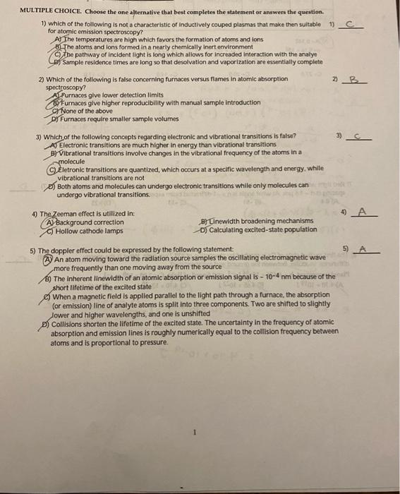 Solved MULTIPLE CHOICE. Choose the one alternative that best | Chegg.com