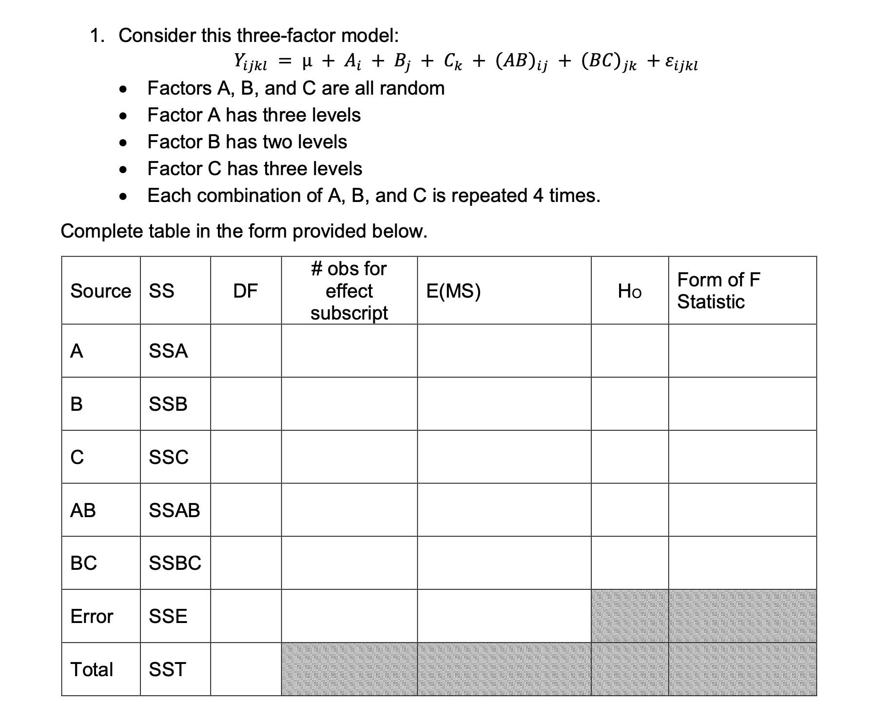 Solved Consider this three-factor | Chegg.com