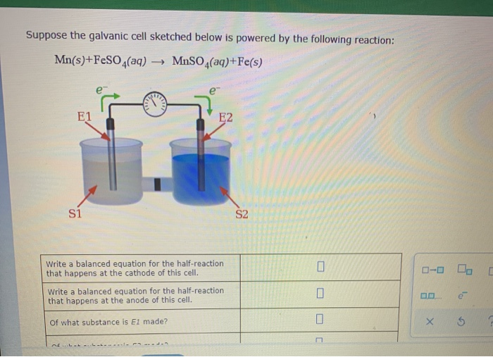 Solved Suppose the galvanic cell sketched below is powered | Chegg.com