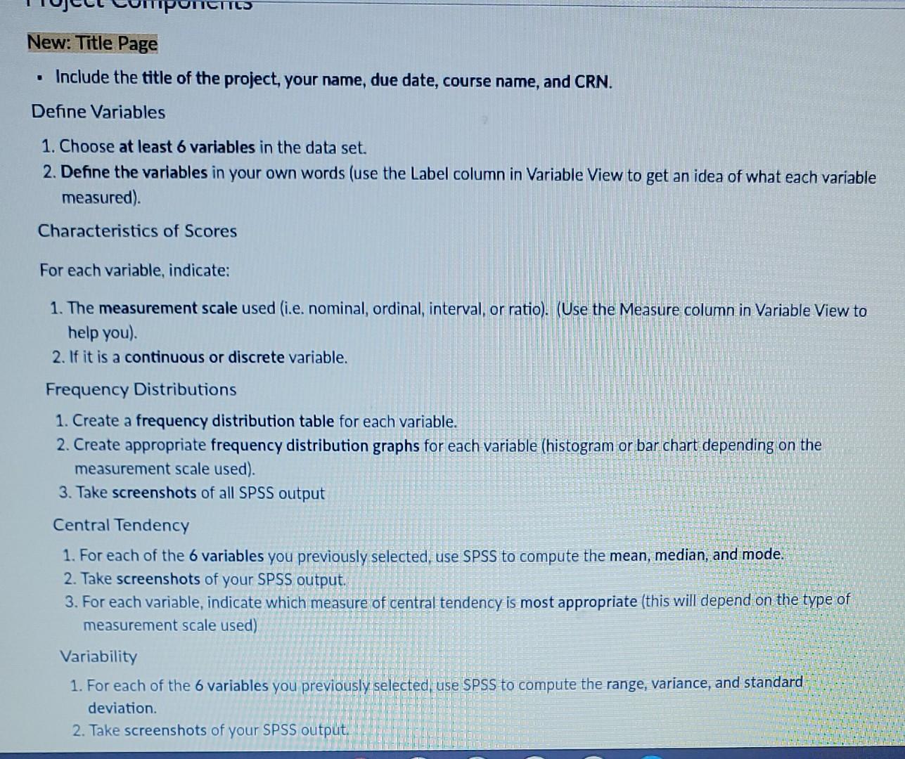 New: Title Page • Include the title of the project, | Chegg.com