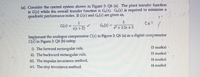 Solved (a). ﻿Consider a control system the plant transfer | Chegg.com