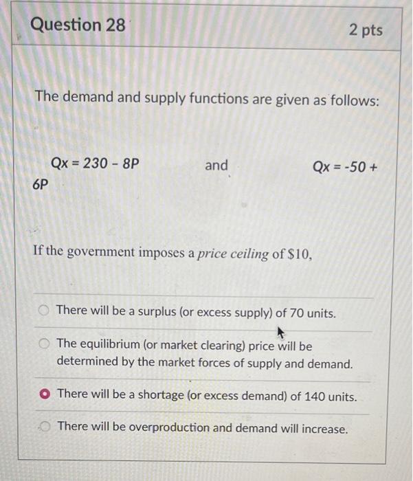 Solved The demand and supply functions are given as follows: | Chegg.com