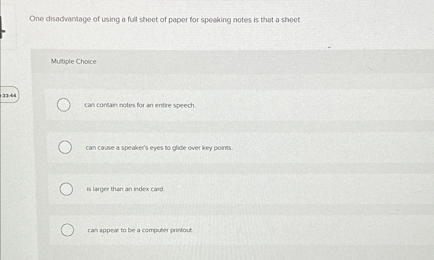 Solved One disadvantage of using a full sheet of paper for | Chegg.com