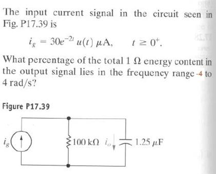 Solved The input current signal in the circuit seen in Fig. | Chegg.com