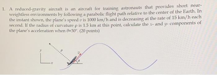 Solved 1. A reduced-gravity aircraft is an aircraft for | Chegg.com