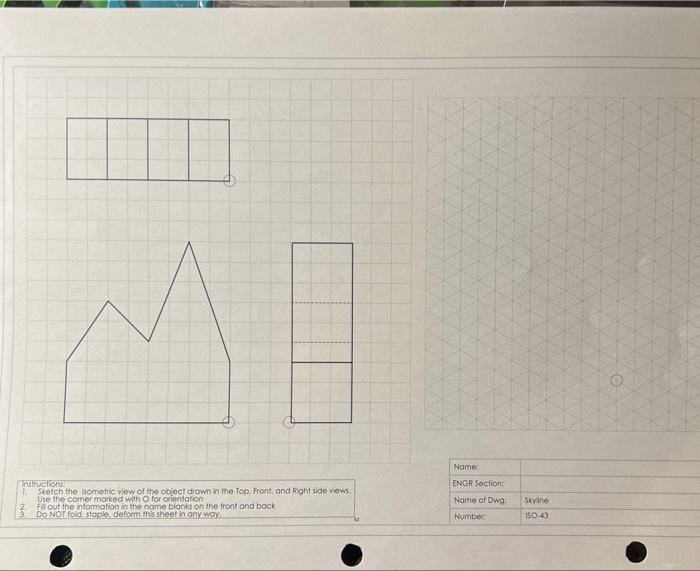 Solved Thistrelion! Sketch the sometric view of the object | Chegg.com