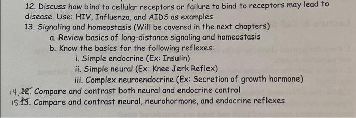 Solved 12. Discuss how bind to cellular receptors or failure | Chegg.com