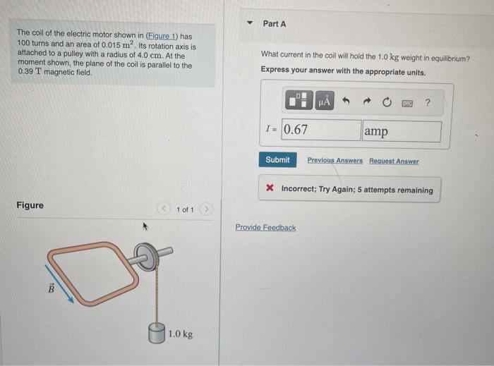 Solved The coil of the electric motor shown in (Figure 1) | Chegg.com