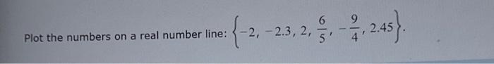 Solved Plot the numbers on a real number line: | Chegg.com