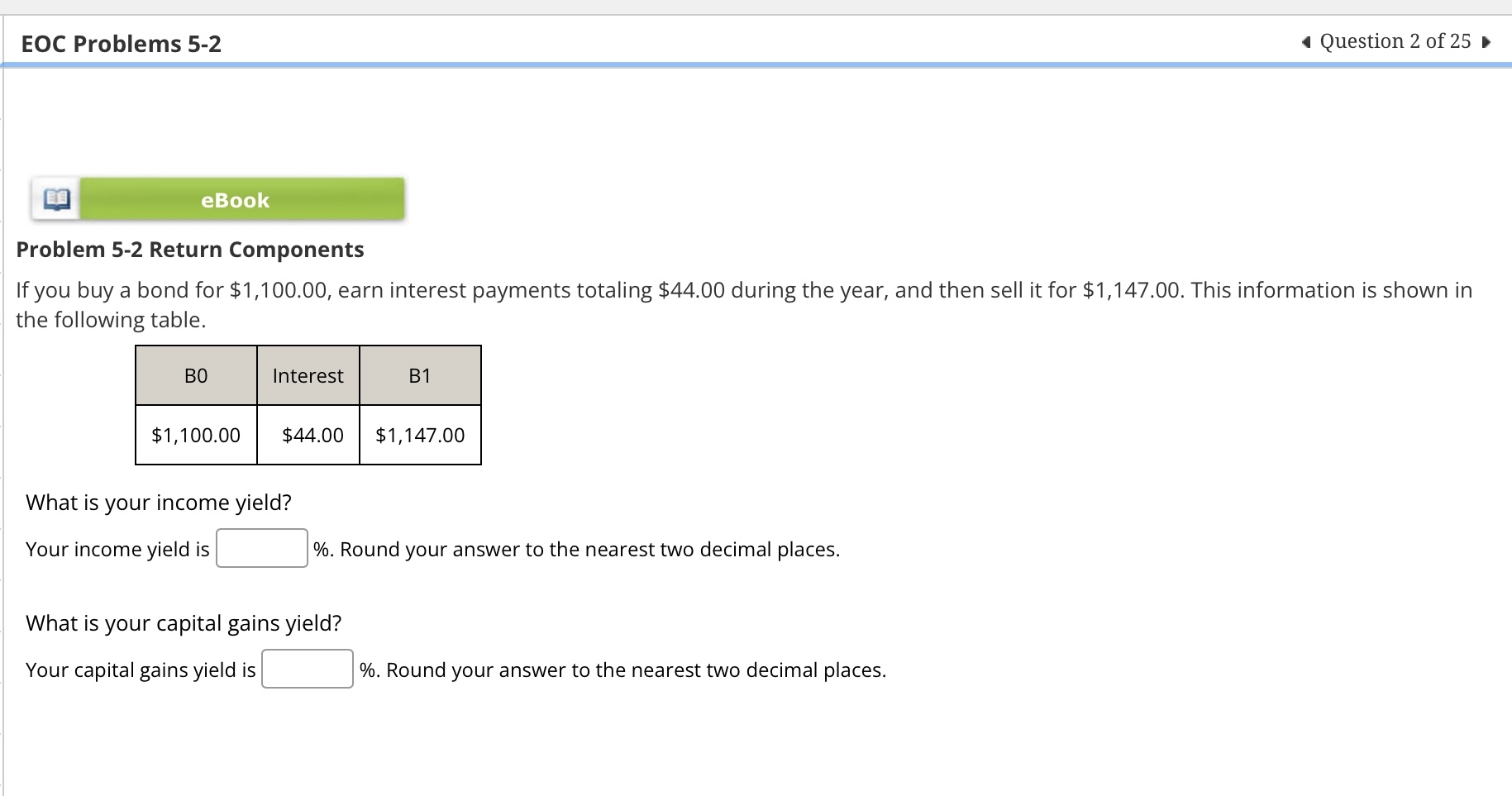 Solved EOC Problems 5-24 ﻿Question 2 ﻿of 25Problem 5-2 | Chegg.com