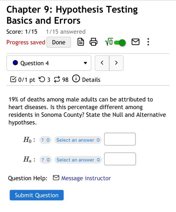 Solved Chapter 9: Hypothesis Testing Basics and Errors | Chegg.com