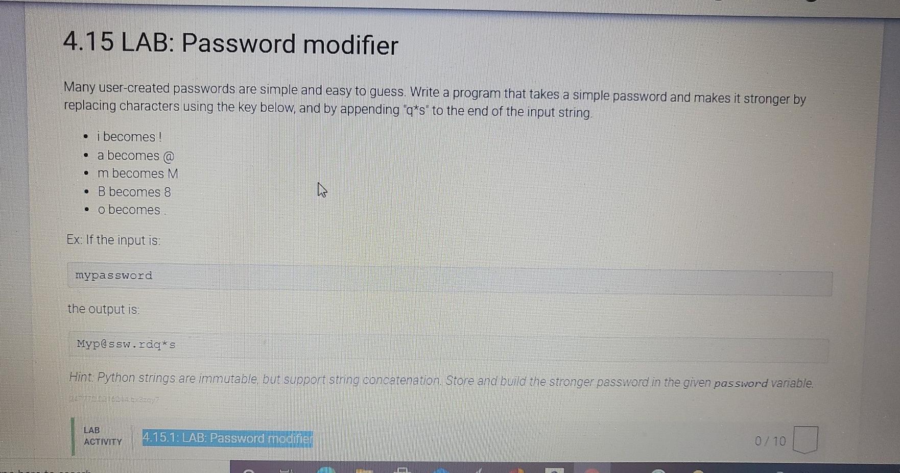 Solved 4 15 Lab Password Modifier Many User Created