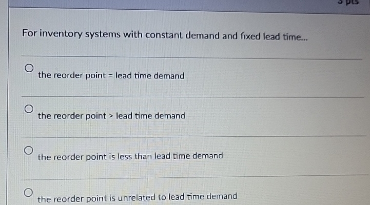 Solved For inventory systems with constant demand and fixed | Chegg.com