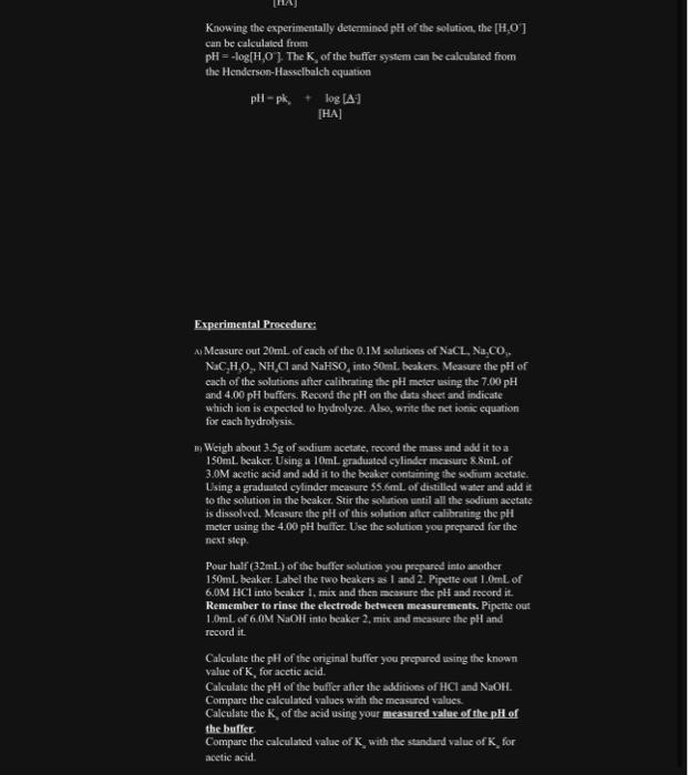 Solved Net Ionic Equation of hydrolysis: B. Study of Buffers | Chegg.com