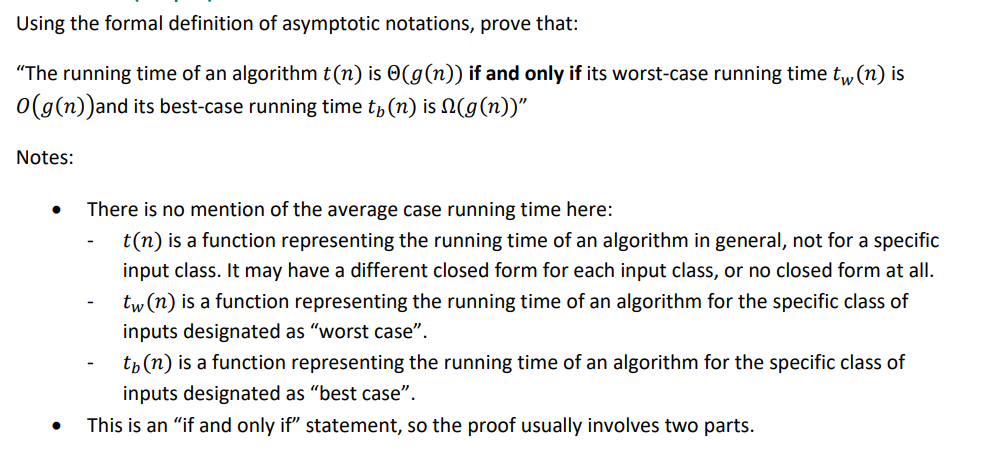 Solved Using the formal definition of asymptotic notations, | Chegg.com