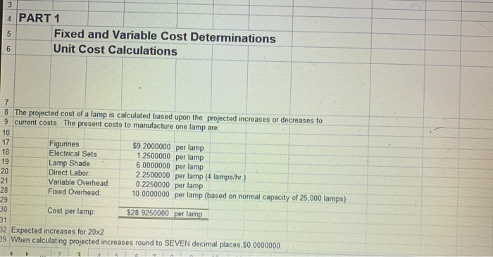 Solved 4 PART 1 Fixed and Variable Cost Determinations Unit | Chegg.com