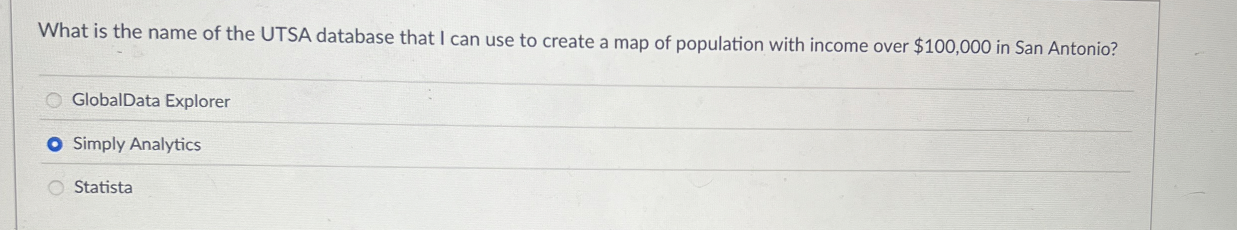 Solved What is the name of the UTSA database that I can use | Chegg.com