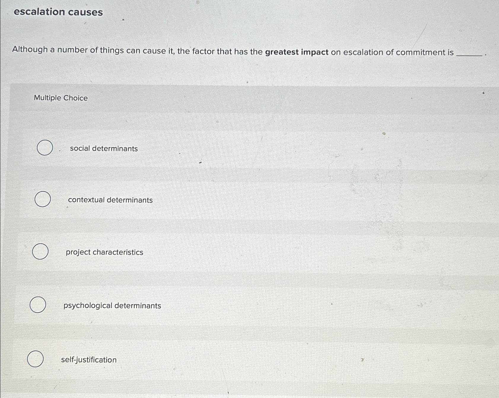 Solved escalation causesAlthough a number of things can | Chegg.com