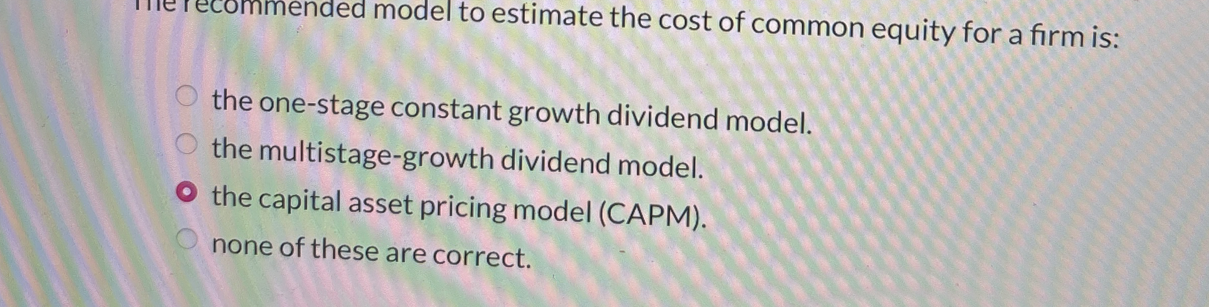 High Quality SOLUTION the one-stage constant growth dividend model.the | Chegg.com