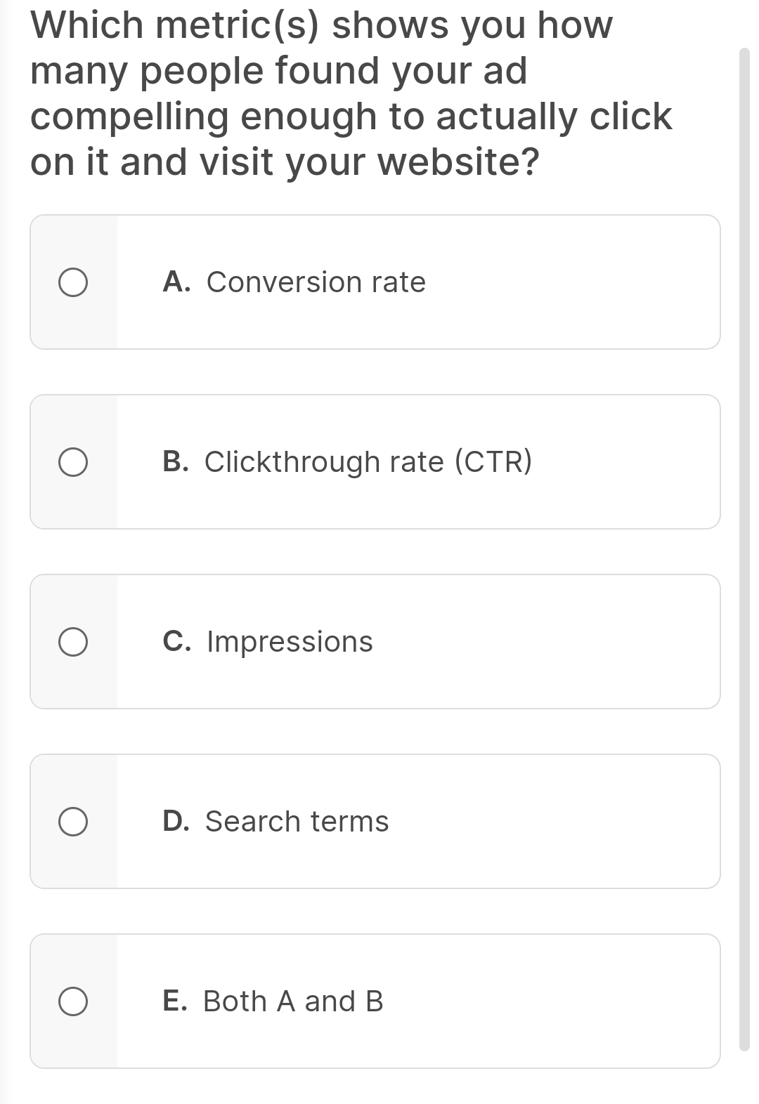 Solved Which metric(s) ﻿shows you how many people found your | Chegg.com