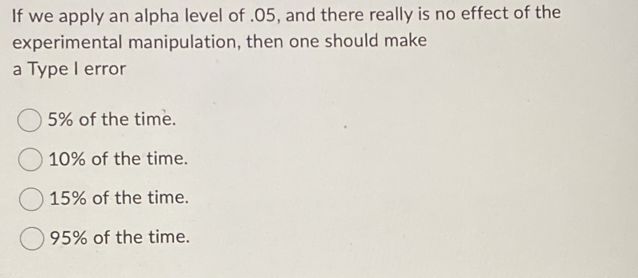 Solved If we apply an alpha level of .05 , ﻿and there really | Chegg.com