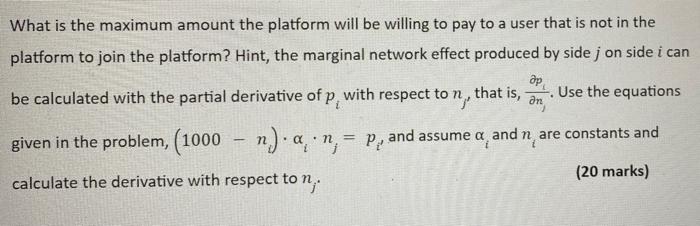 Solved (Two-Sided Platforms) Consider a two-sided platform | Chegg.com