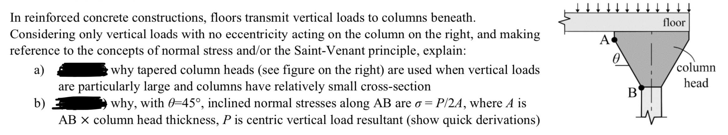 Solved In reinforced concrete constructions, floors transmit | Chegg.com