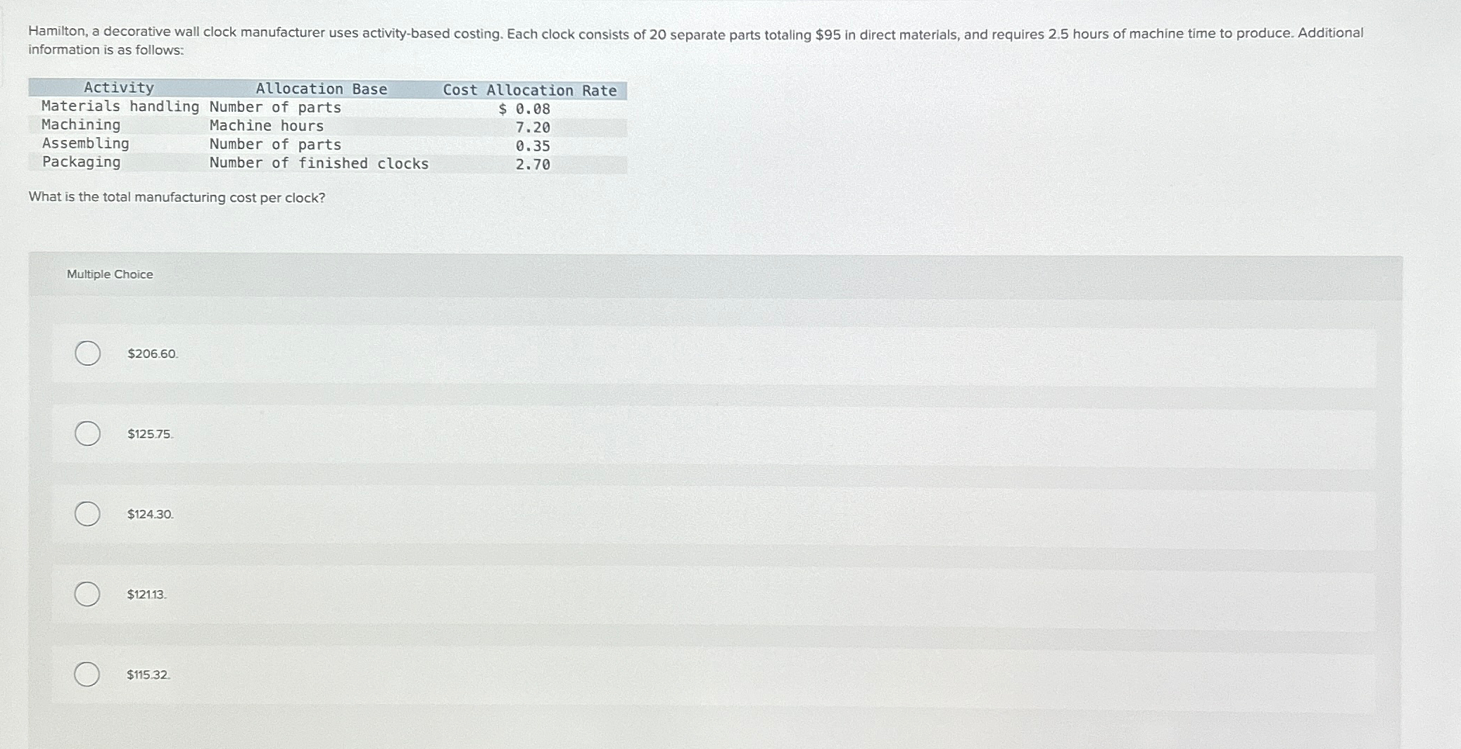 Solved information is as follows:\table[[Activity,Allocation | Chegg.com