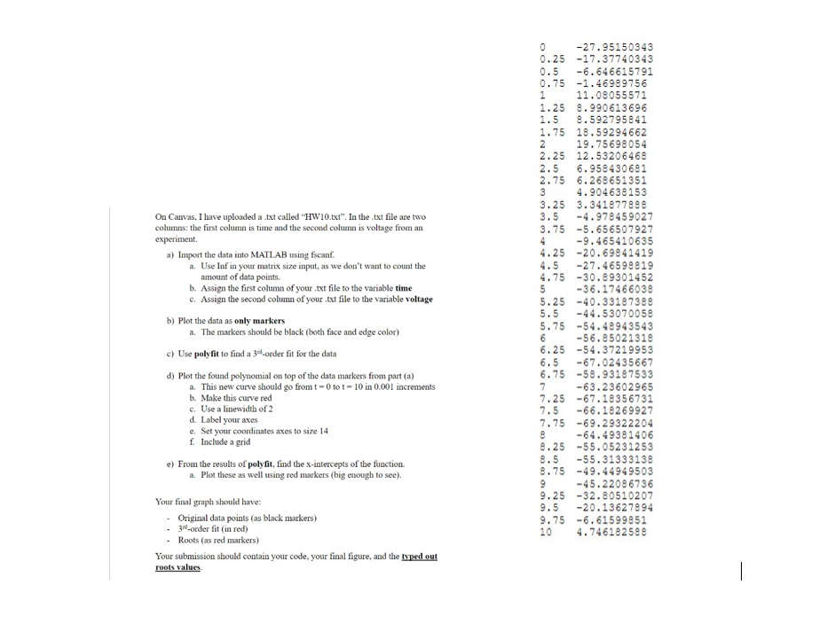 Solved columns: the first column is time and the second | Chegg.com