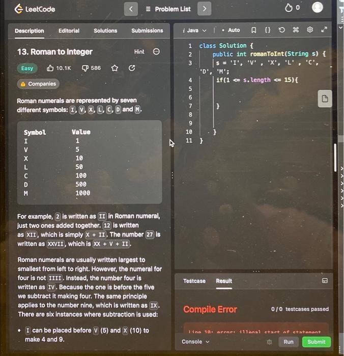 Roman numerals are represented by seven different | Chegg.com