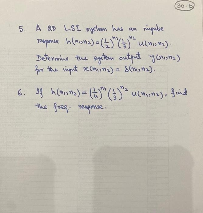 Solved (a) y(n1,n2)=x(2n1,2n2) No (b) y(n1,n2)=x(2n1,2n2) No | Chegg.com