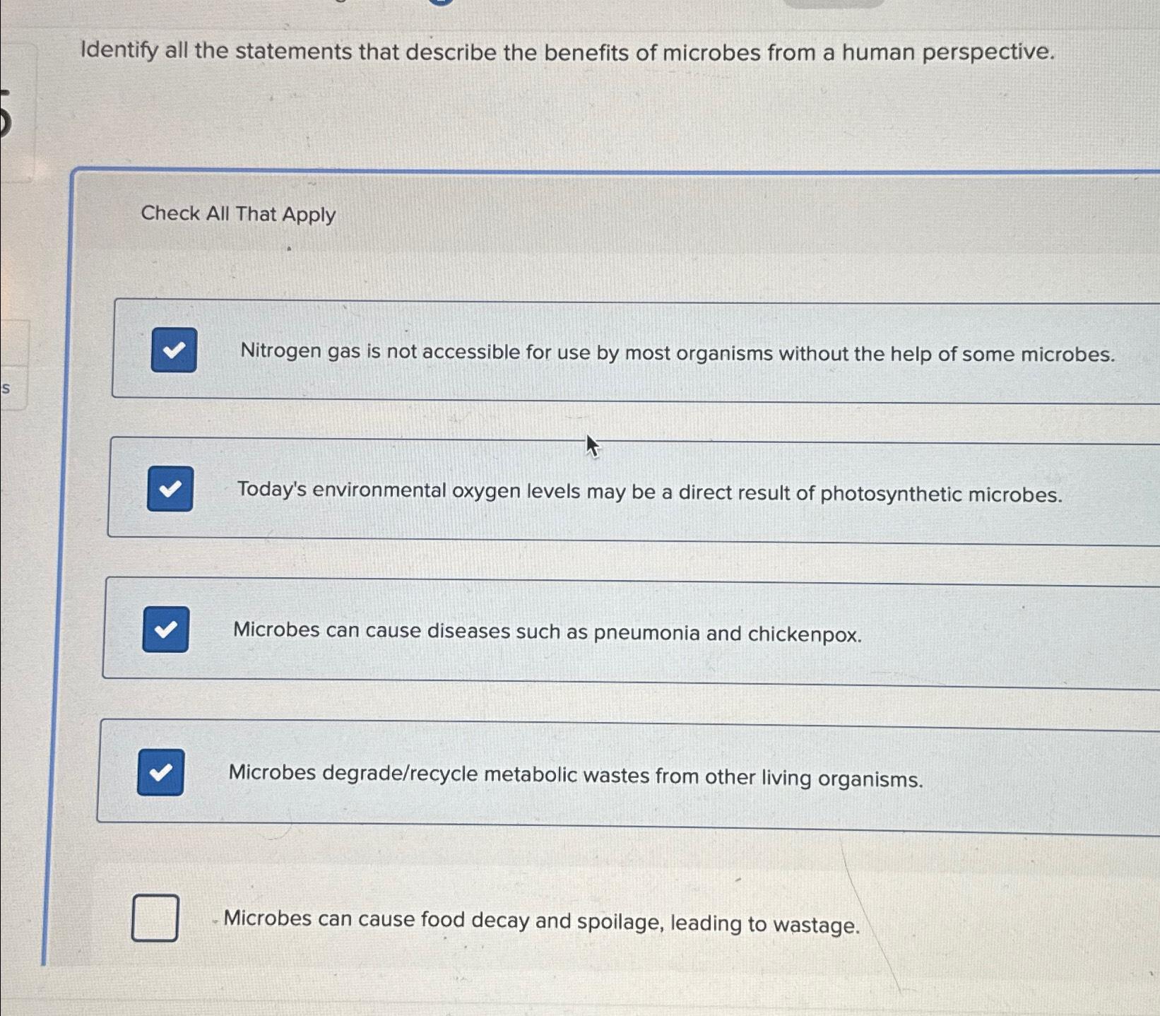 Solved Identify all the statements that describe the | Chegg.com