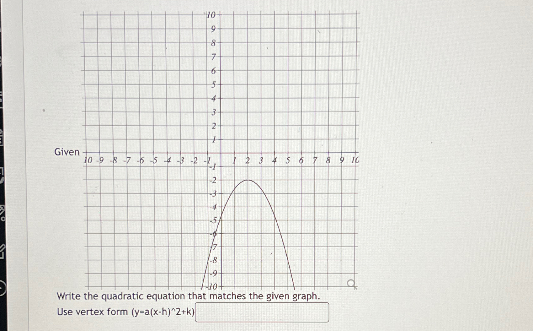 Solved write the quadratic equation tnat matcnes the given | Chegg.com