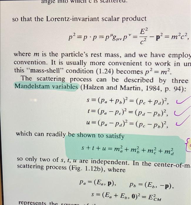 Solved so that the Lorentz-invariant scalar product | Chegg.com