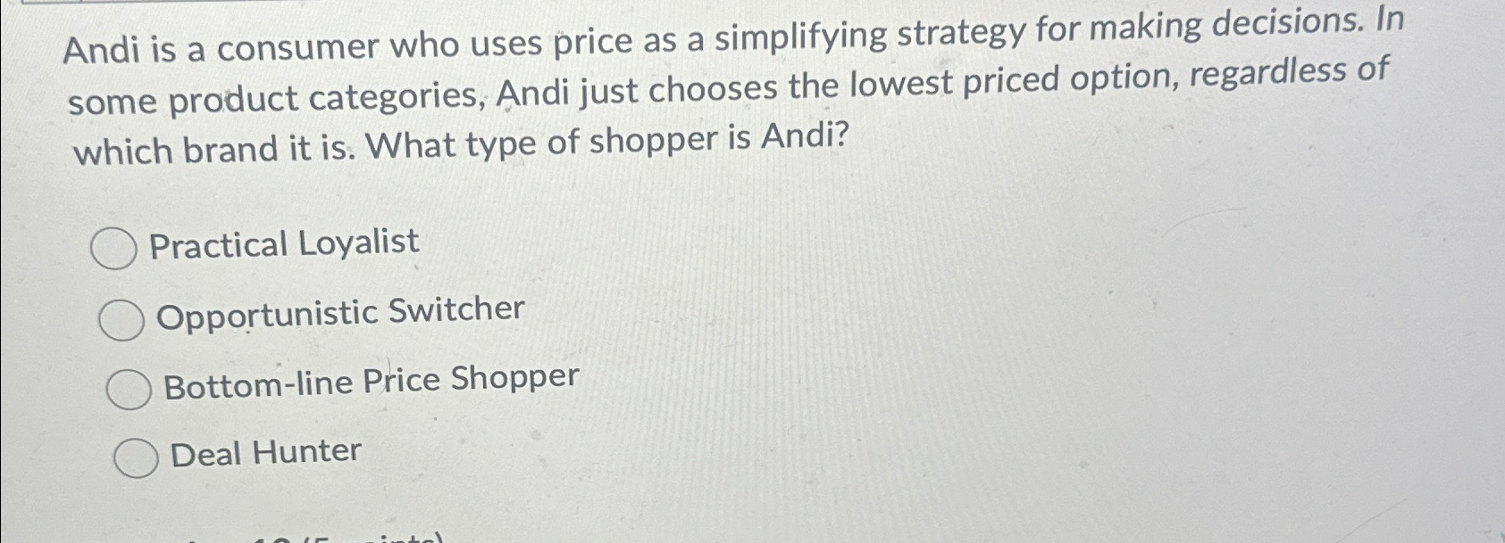 Solved Andi is a consumer who uses price as a simplifying | Chegg.com