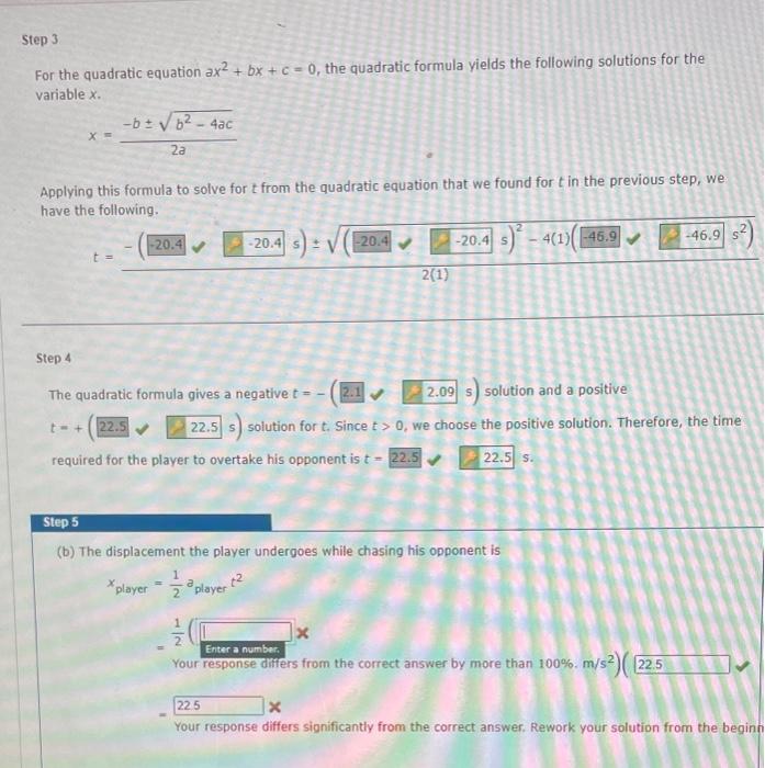 Step 3 For the quadratic equation ax2+bx+c = 0, the | Chegg.com