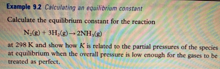 Solved Example 9.2 Calculating an equilibrium constant! | Chegg.com