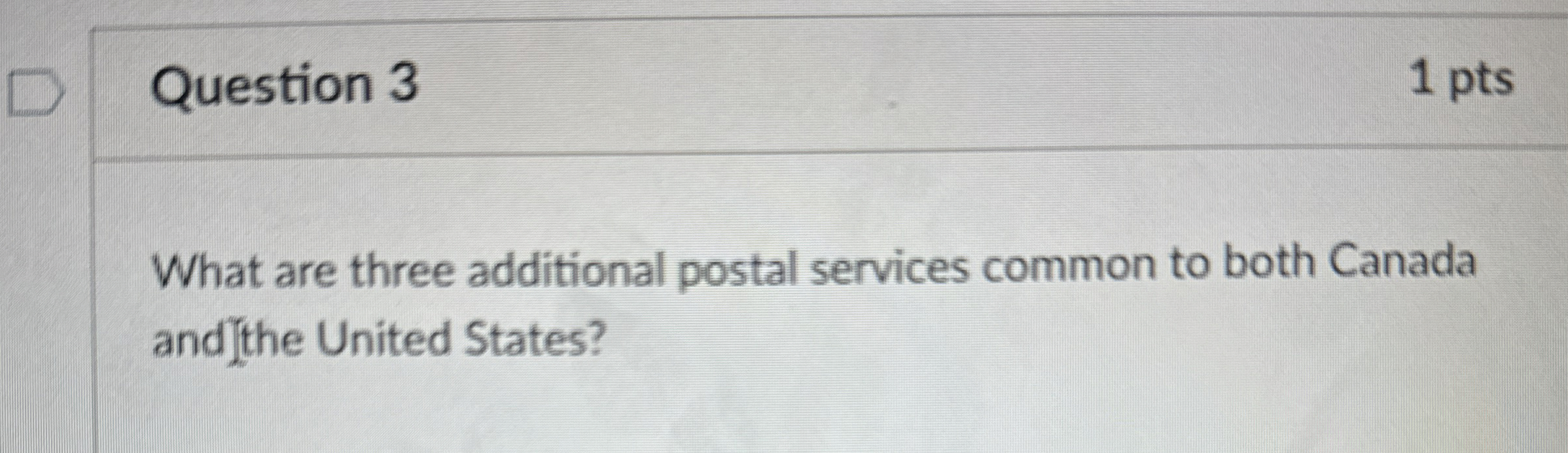 Solved Question 31 ptsWhat are three additional postal | Chegg.com Solved Question 31 ptsWhat are three additional postal | Chegg.com