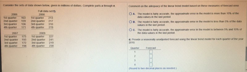 Consider the sets of data shown below. given in | Chegg.com