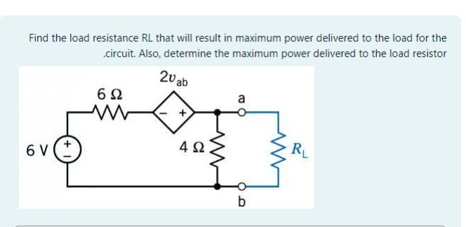 Find the load resistance RL that will result in | Chegg.com